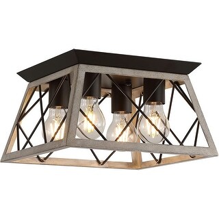 4 light farmhouse ceiling light fixture semi flush mount ceiling lamp ...