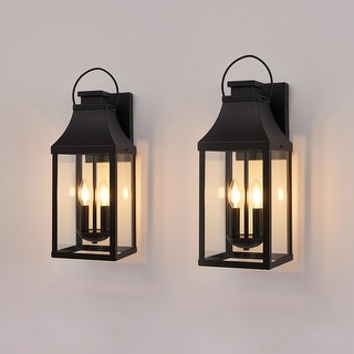 2-Pack 20" Outdoor Wall Lights, 2-Light Porch Sconce Lanterns, Exterior ...