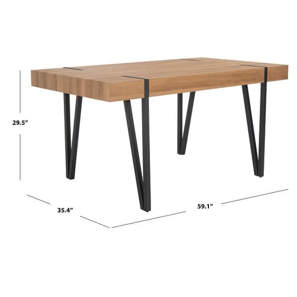 SAFAVIEH Alyssa Mid-Century Industrial Rustic Dining Room Table - 59.1 ...