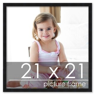 21x21 Contemporary Black Complete Wood Square Picture Frame with UV ...