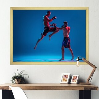 Designart "Two Mma Fighters Boxing" Boxing Framed Wall Decor - Bed Bath ...