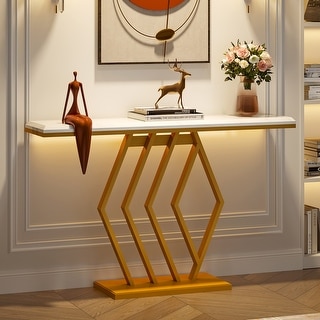 Modern Gold Console Table for Entry &Living Room - Bed Bath & Beyond ...