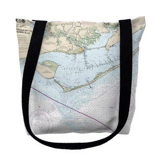 St George Island, FL Nautical Map Medium Tote Bag 16x16 - 16 inches x ...