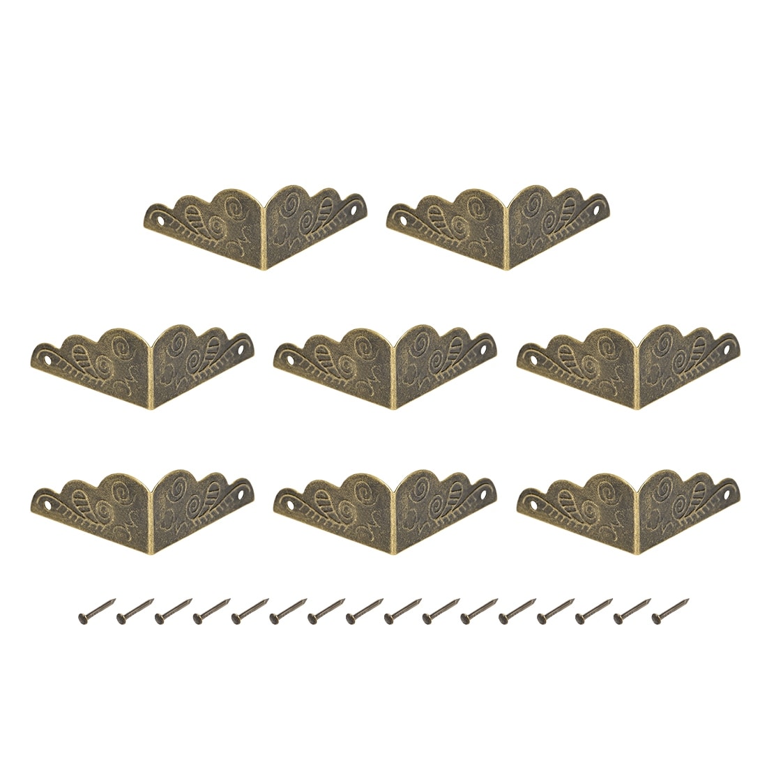 Metal Box Corner Protectors Edge Guard Protector 27x27x13mm Bronze Tone ...