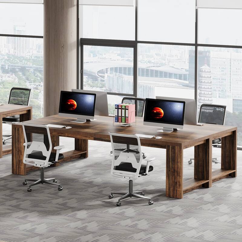 2 Person Desk, 86'' Extra Long Desk, Double Computer Desk Workstation ...