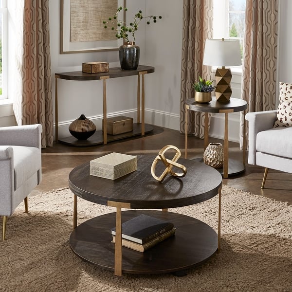 Jensen Wood and Metal T-Brace Tables by iNSPIRE Q Artisan - Bed Bath ...