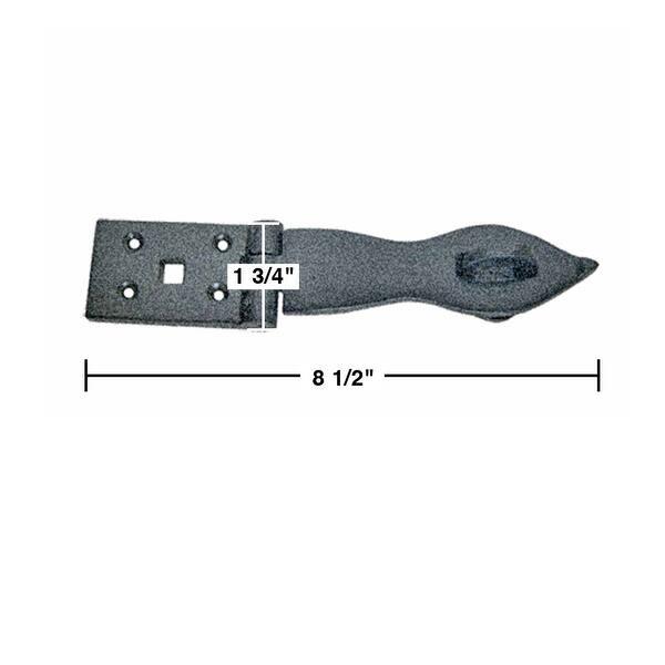 Black Wrought Iron Hasp Lock 8.5" x 1.75" Antique Heavy Duty Hasp Door ...