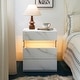 GDF Studio - Avalon Modern LED Nightstand with Three Drawers and 16 ...