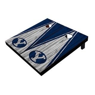 BYU Cougars White And Navy Matching Wood Look Triangle Cornhole Boards ...