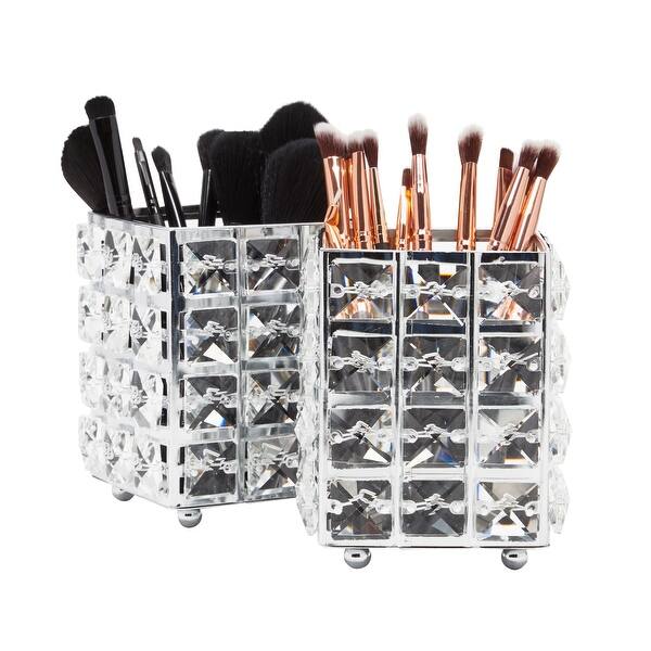 makeup brush holder silver