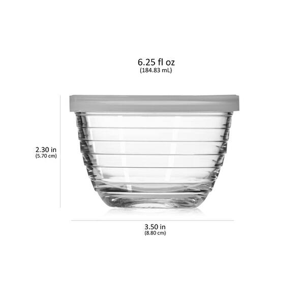 Libbey Small Glass Bowls With Lids 625 Ounce Set Of 8 Set Of 16