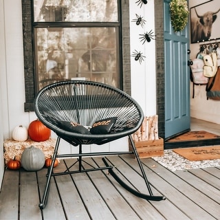 Acapulco Oval All-Weather Outdoor Woven Rope Patio Rocking Chairs - Bed ...