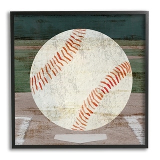 Stupell Rustic Baseball on Field Framed Giclee Art Design by Kim Allen ...