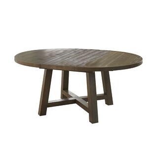 Cher 72 Inch Wood Planked Dining Table, Extension Leaf, Rustic Taupe ...
