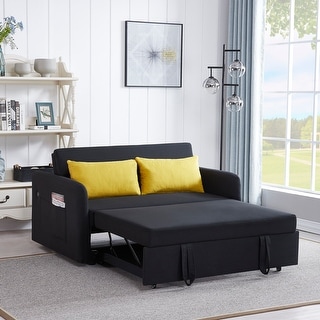 Modern Sleeper Sofa Bed with USB Socket Couch Bed and Side Pocket - Bed ...