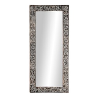 Brown Wood Eclectic Wall Mirror 71 x 32 x 2 - 32 x 2 x 71 - Bed Bath ...