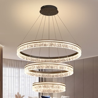 Ring Chandelier Modern LED Pendant Light Round Dimmable Chandeliers ...