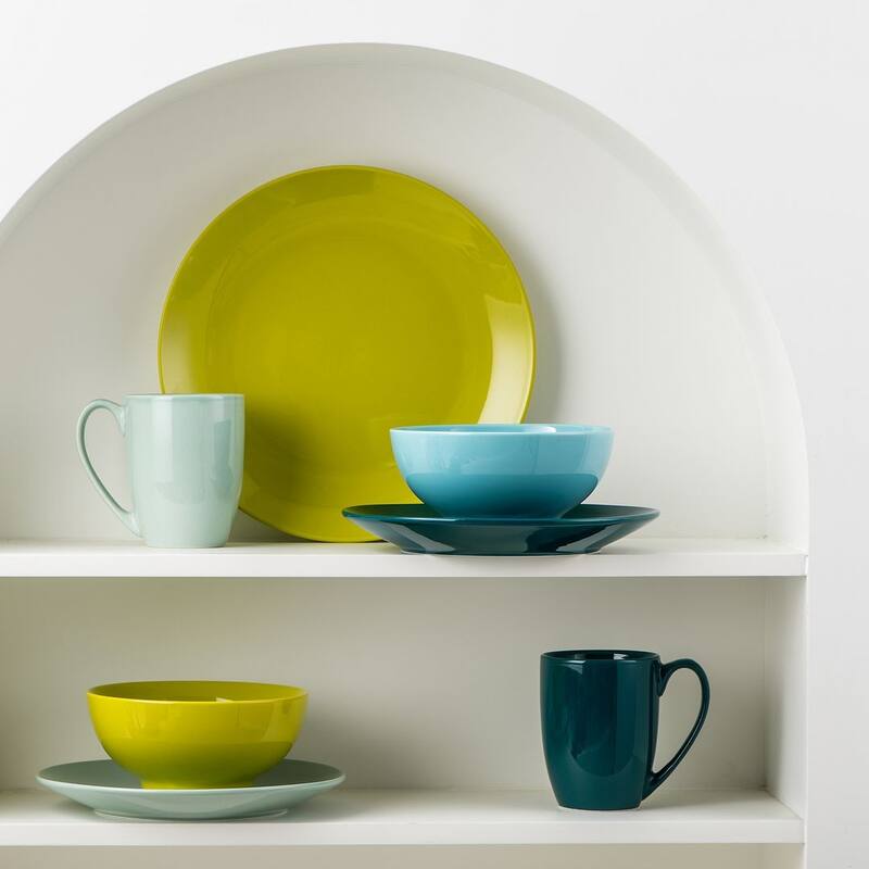 LOVECASA 16-Piece Porcelain Dinnerware Set (Service for 4) - Overstock ...