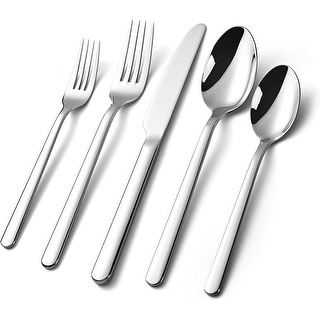 Silverware Set Stainless Steel Flatware Set for 8, 40-Piece Silver ...
