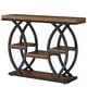 Industrial Console Table, 4-Tier Sofa Table with Geometric Metal Frame ...