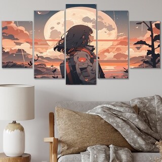 Designart "Female Parody Character II" Portrait Multipanel Wall Art ...