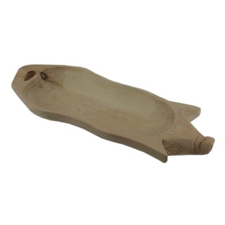 Hand Carved Wooden Pig Platter Decorative Serving Tray 16 1/2 Inches ...