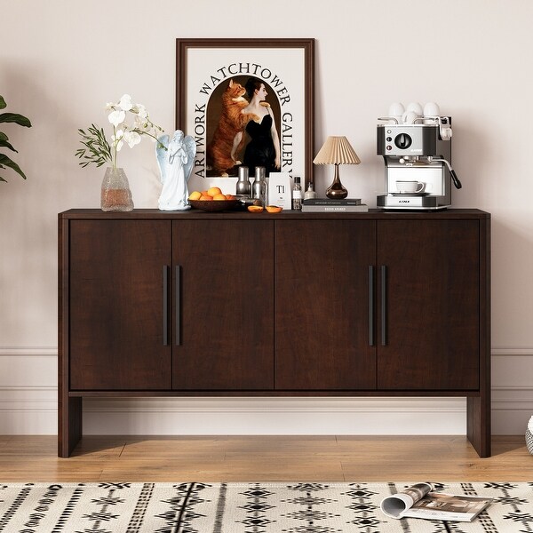 4 Door Sideboard Buffet Cabinet with Adjustable Shelves Metal Handles Bed Bath Beyond 42109148