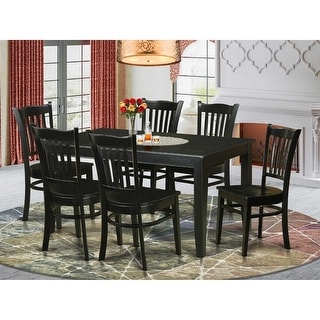 7 Piece Kitchen Table Set - Dining Room Table & 6 Chairs - 36x60 Inch ...