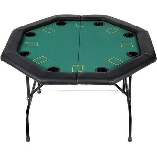 48" Octagon Foldable Poker Table for 8 Player Texas Casino Blackjack ...