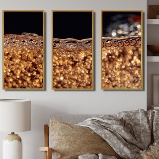 Designart "Makro Of Carbonated Champagne" Traditional Framed Art Set of ...
