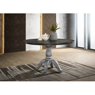 47.24inch farmhouse styled Iris Round Pedestal Wood Dining Table,solid ...