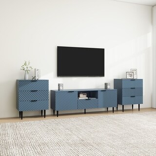 TV Stand TV Console Table with Solid Ion Feet and Golden Arc Handle ...