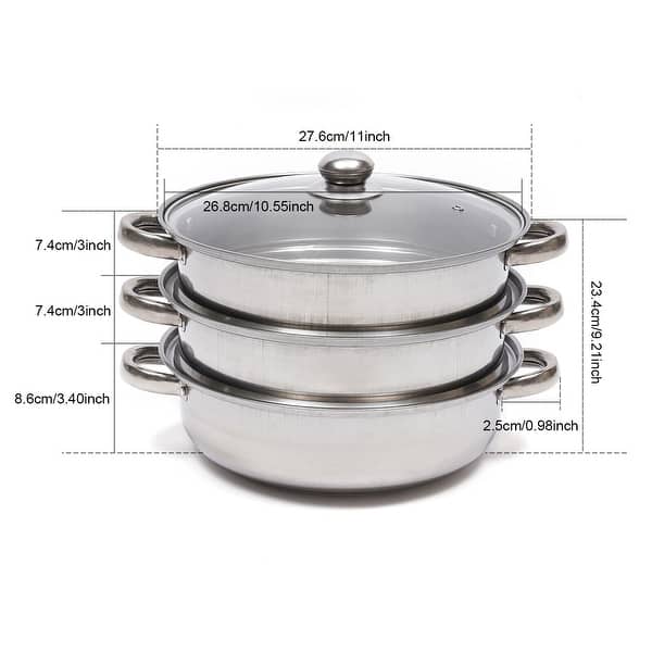 3 Tier Stainless Steel Steamer Pot Set for Healthy Cooking - On Sale ...