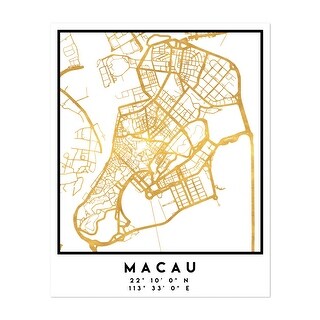 Macau China Macau Street Map Maps Minimal Urban Art Print/Poster - Bed ...