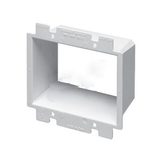2.18 in. White Rectangle 2-Gang Device Box Extension Plastic American ...