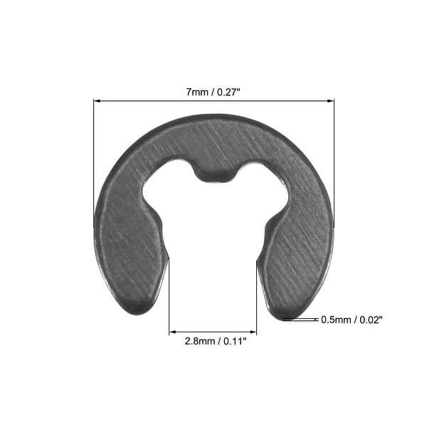 E-Clip Circlip 7mm External Retaining Shaft Ring Carbon Steel 30pcs ...