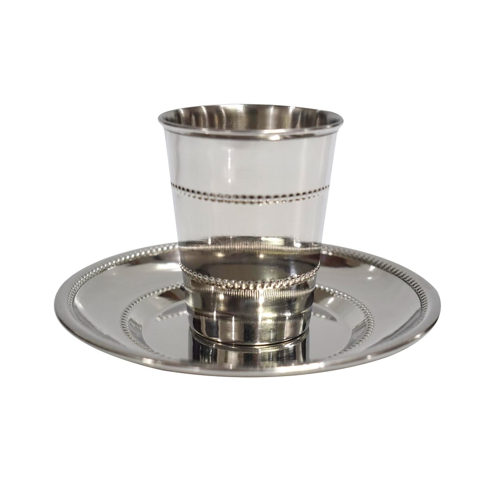Kiddush Cup Set Stainless Steel Hammered Dotted 3" Holds 5 oz (12 per ...