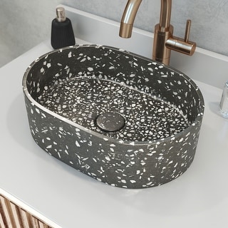 Ambia Oblong Terrazzo Vessel Sink in Dark Grey - Bed Bath & Beyond ...