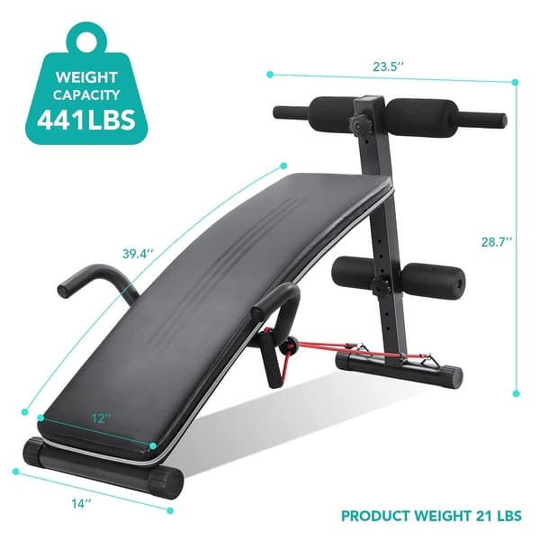 Sit Up Bench Adjustable and Foldable Slant Board for Abdominal Exercise ...