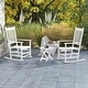Outdoor Rocking Chair Set Of 2 With Side Table, Patio Wooden Rocking ...
