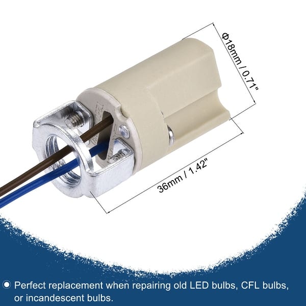 G9 Bulb Socket AC250V 2A 15cm Wire Lamp Holder with Bracket Ceramics ...