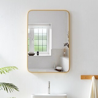 Bedroom Bathroom Square Wall-Mounted Metal Frame High-Definition Mirror ...