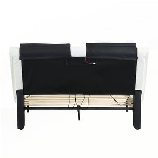 Faux Leather Upholstered Platform Bed Frame with led lighting - Bed ...
