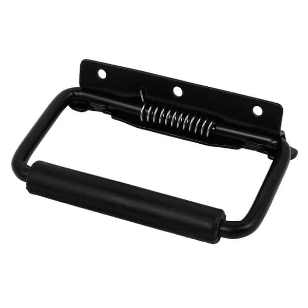 Cabinet Metal 90 Degree Spring Loaded Folding Pull Handle Grip Black ...