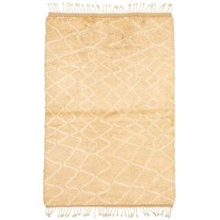 ECARPETGALLERY Hand-knotted Tangier Khaki Wool Rug - 5'0 x 7'6 - Bed ...