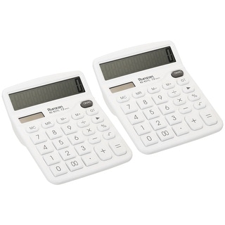 Desk Calculator, 2pcs 12 Digits Electronic Calculator Solar Battery ...