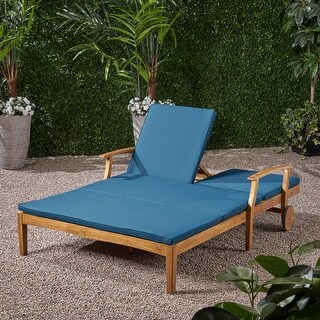 Double Chaise Lounge Outdoor Double Daybed Poolside Sunbathing Lounger ...