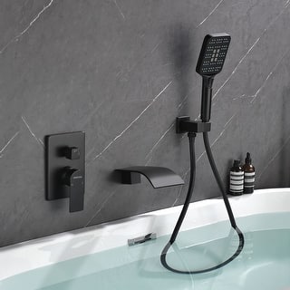 Wall Mounted Tub Faucet With Hand Sprayer Waterfall Bathtub Faucet ...