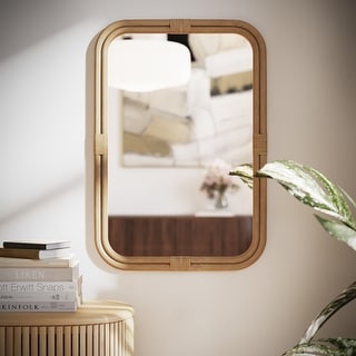 Soleil Round Boho Wall Mirror - 31.5"H x 31.5"W x 0.5"D - Bed Bath ...