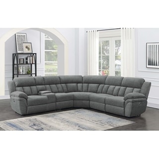 Betsy furniture large microfiber reclining sectional living room sofa in grey 8019 store